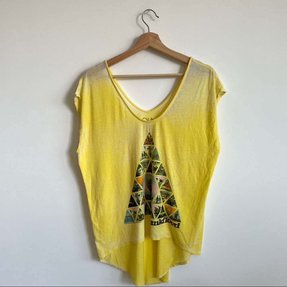 Pink Floyd Triangle Album Covers Yellow Sleeveless V-… - Gem